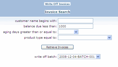 Write-Off – NetForum Support