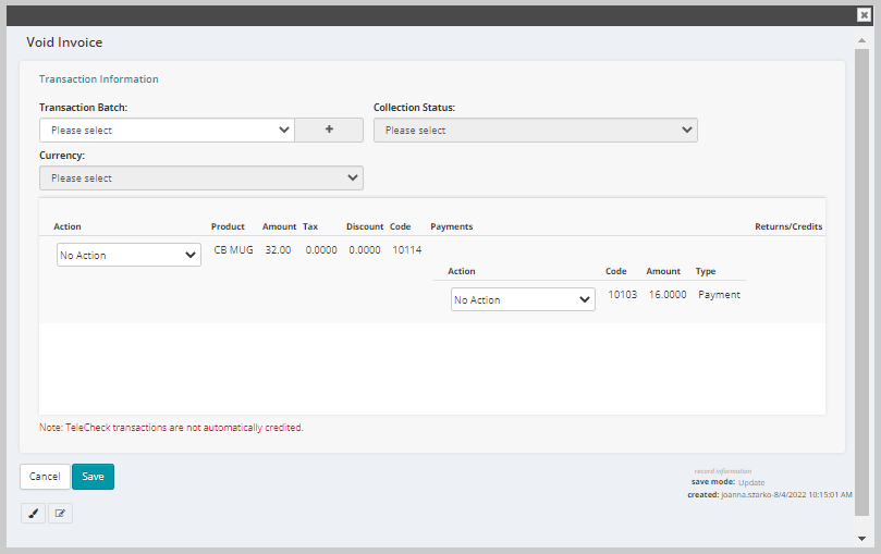 Voiding an Invoice – NetForum Support