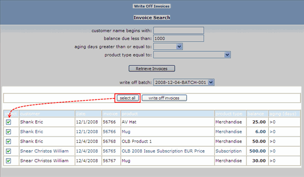Write-Off – NetForum Support