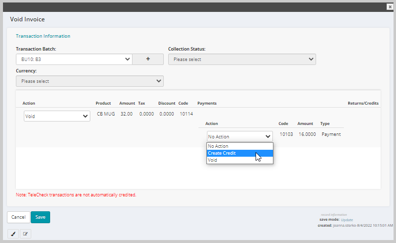 Voiding an Invoice – NetForum Support