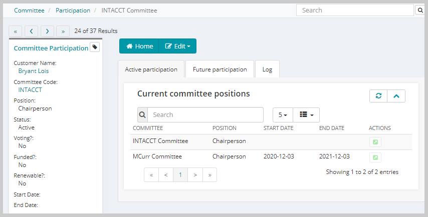 The Committee Participant Profile – NetForum Support