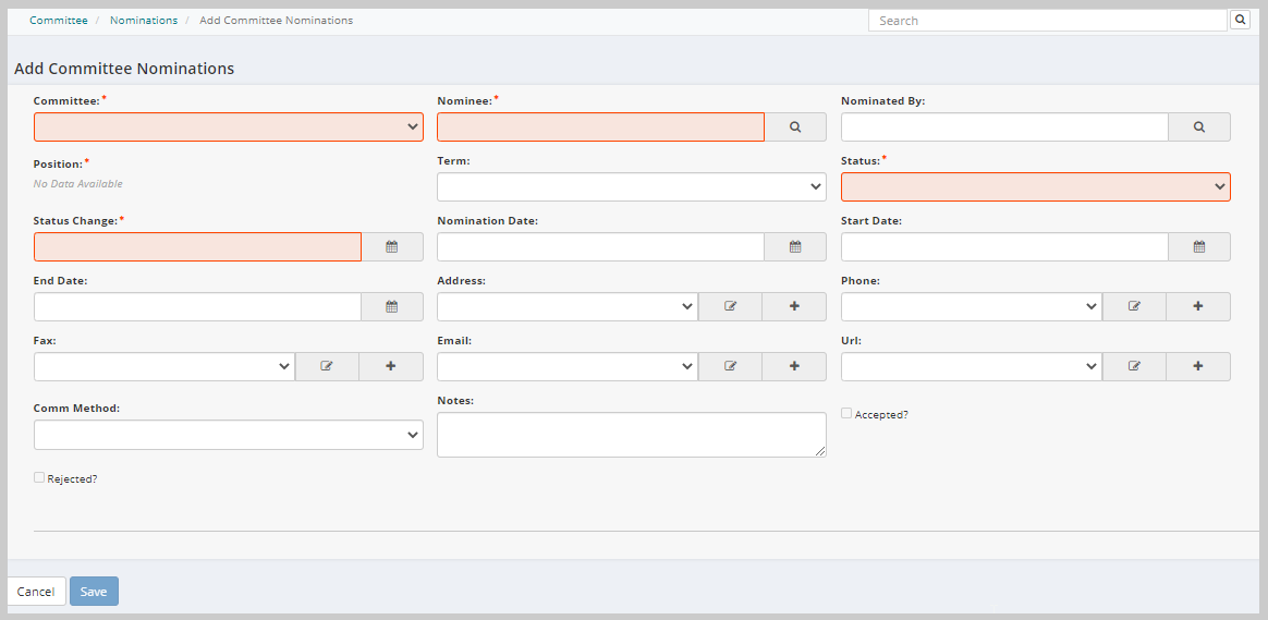 Adding a Nomination – NetForum Support