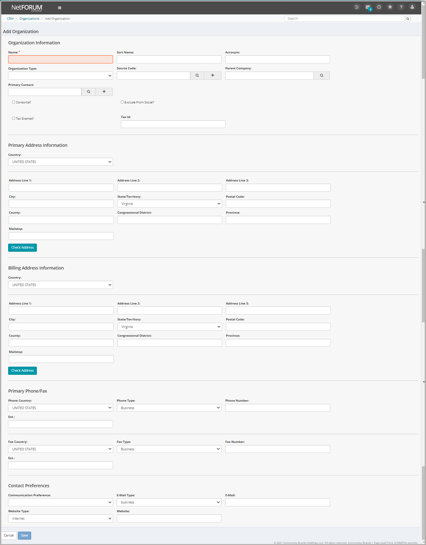 Adding an Organization – NetForum Support