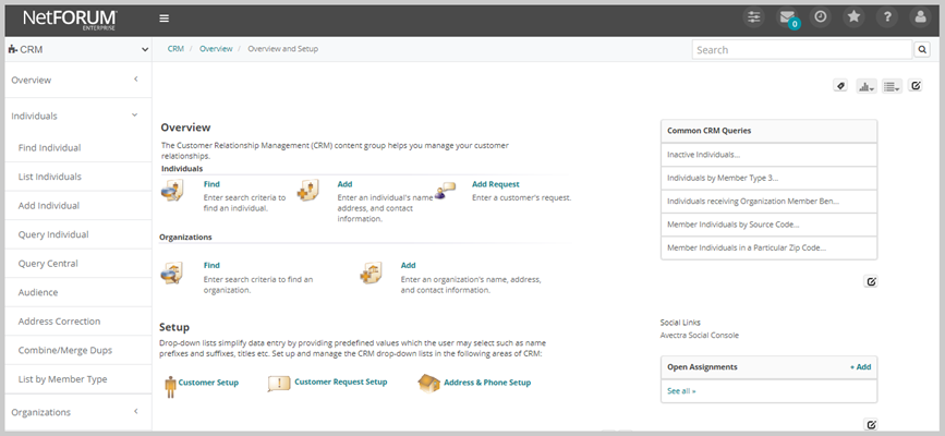Individuals Overview – NetForum Support
