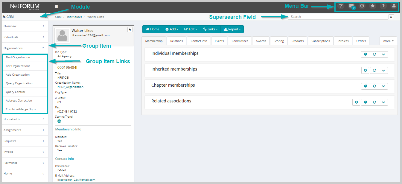User Interface Elements – NetForum Support