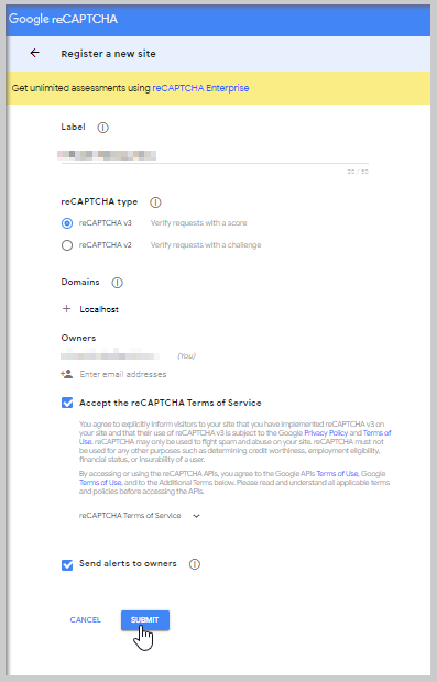 Enabling_reCAPTCHA_Functionality – NetForum Support