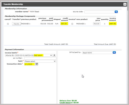 Transfer Membership Rules – NetForum Support
