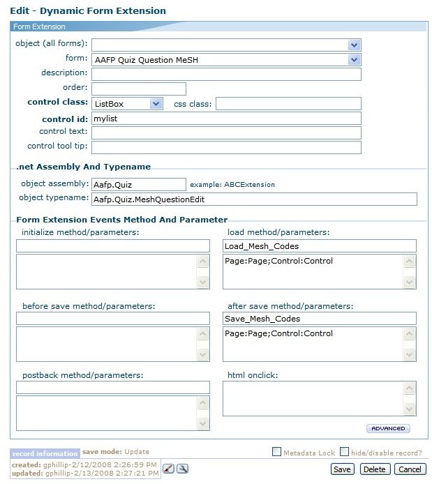 Form Extension – NetForum Support