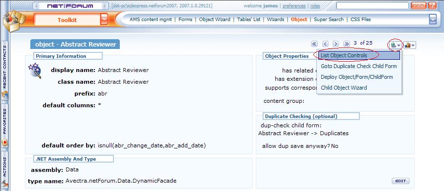 Object Controls List – NetForum Support