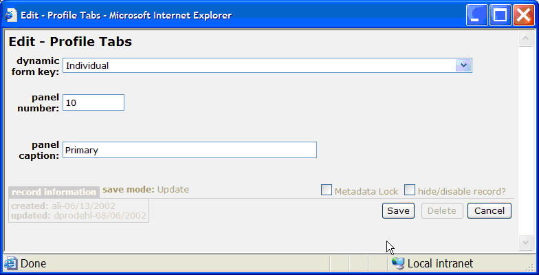 Tab – NetForum Support