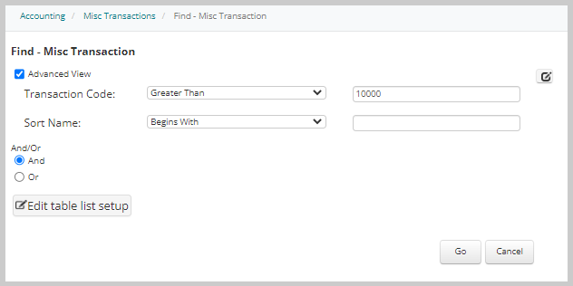 Miscellaneous Transaction – NetForum Support