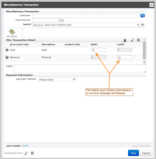 Miscellaneous Transaction – NetForum Support
