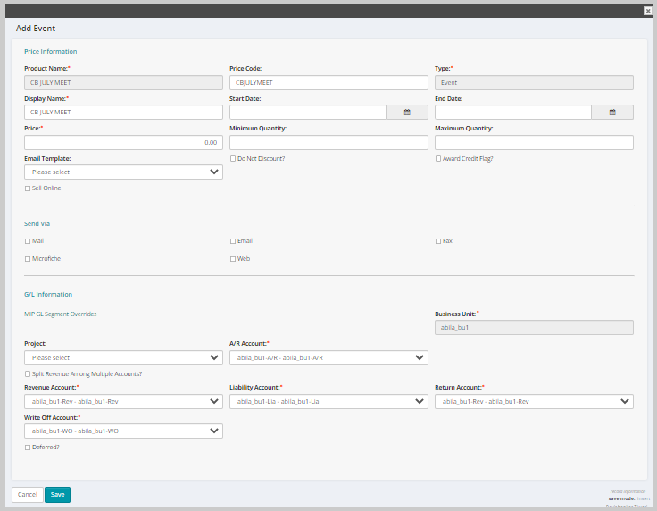Add and Edit Event Price – NetForum Support