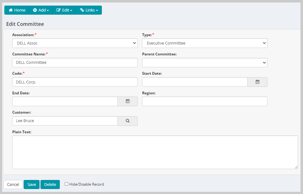Editing a Committee – NetForum Support