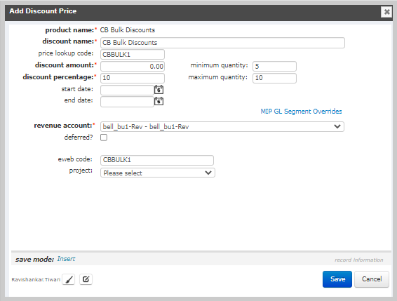Discount Product – NetForum Support