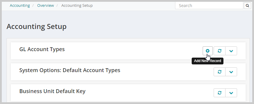 G/L Account Types Setup – NetForum Support
