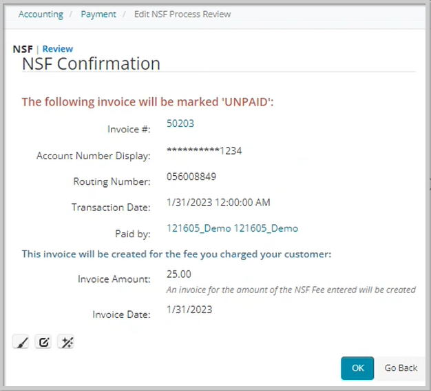 Non-sufficient funds (NSF) functionality for ACH Payments – NetForum Support