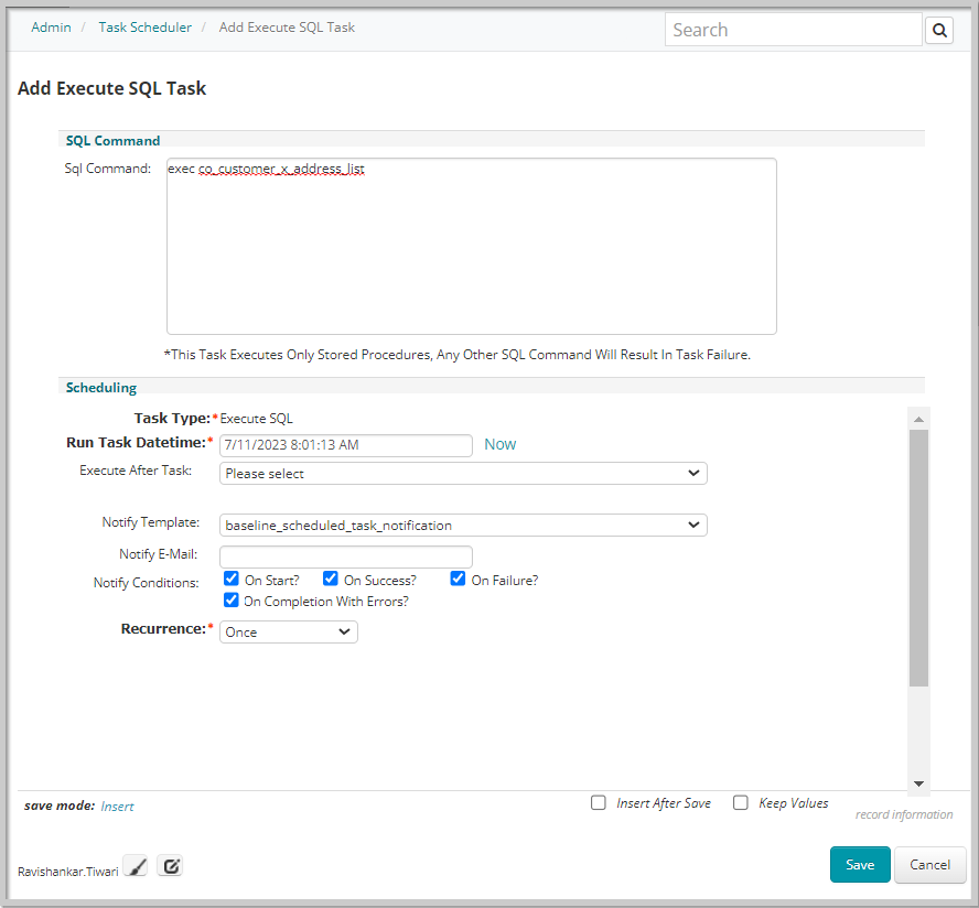Execute Sql Task Netforum Support
