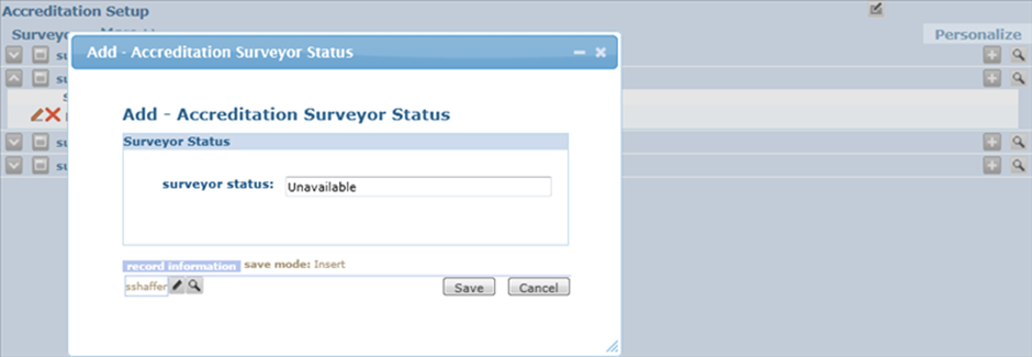 Accreditation - Setting Up the Surveyor Drop-Down Lists – NetForum Support