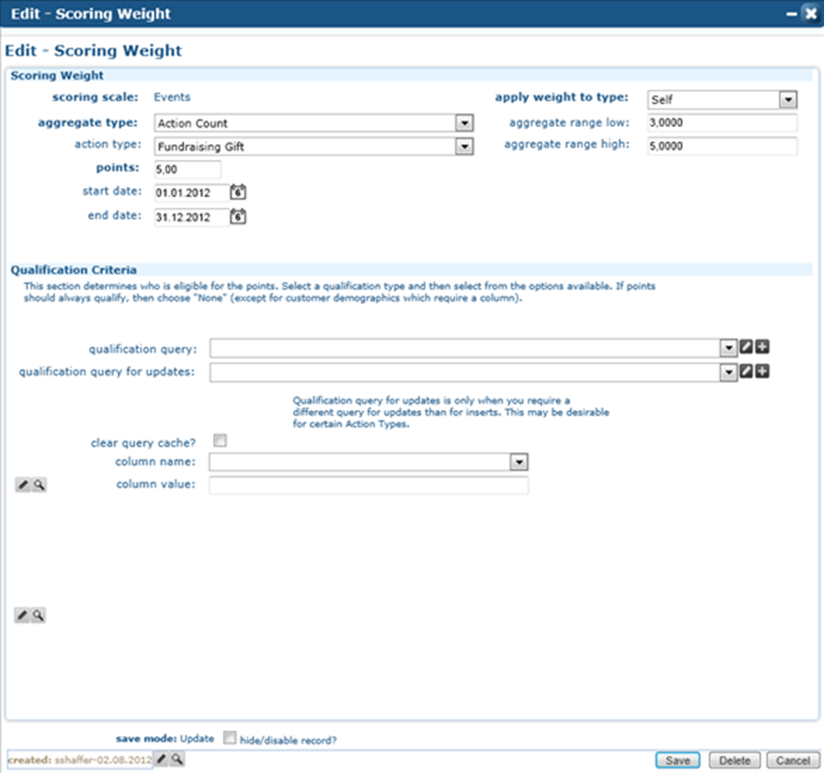 A Score - Aggregate Scoring Weight – NetForum Support