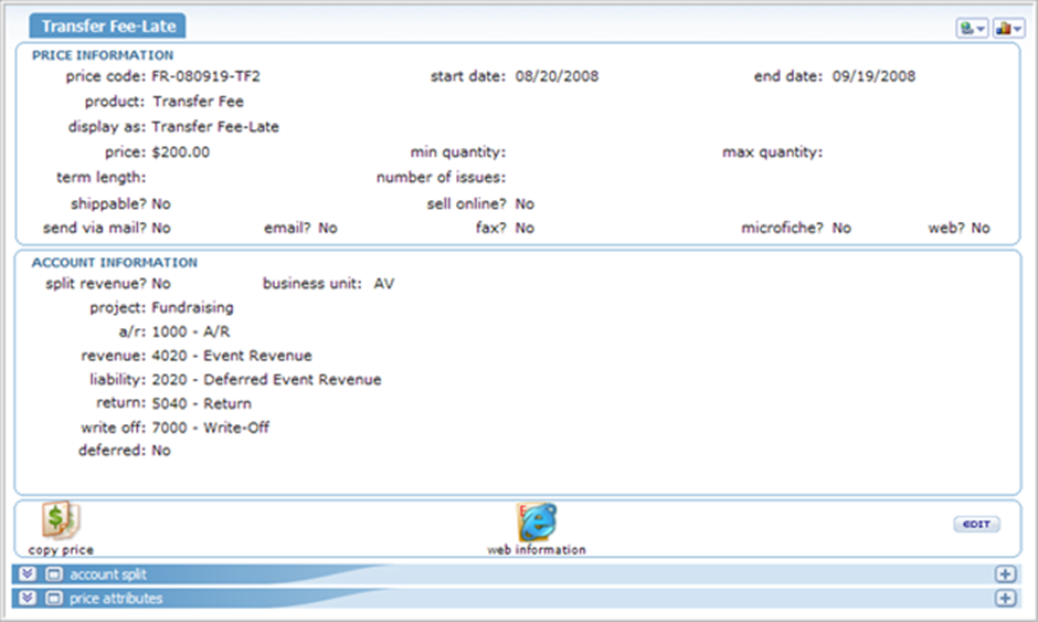 Transfer Fees – NetForum Support