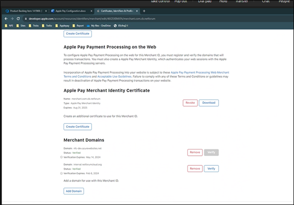 Creating a Business Profile and Integrating your Domain with Apple Pay – NetForum Support