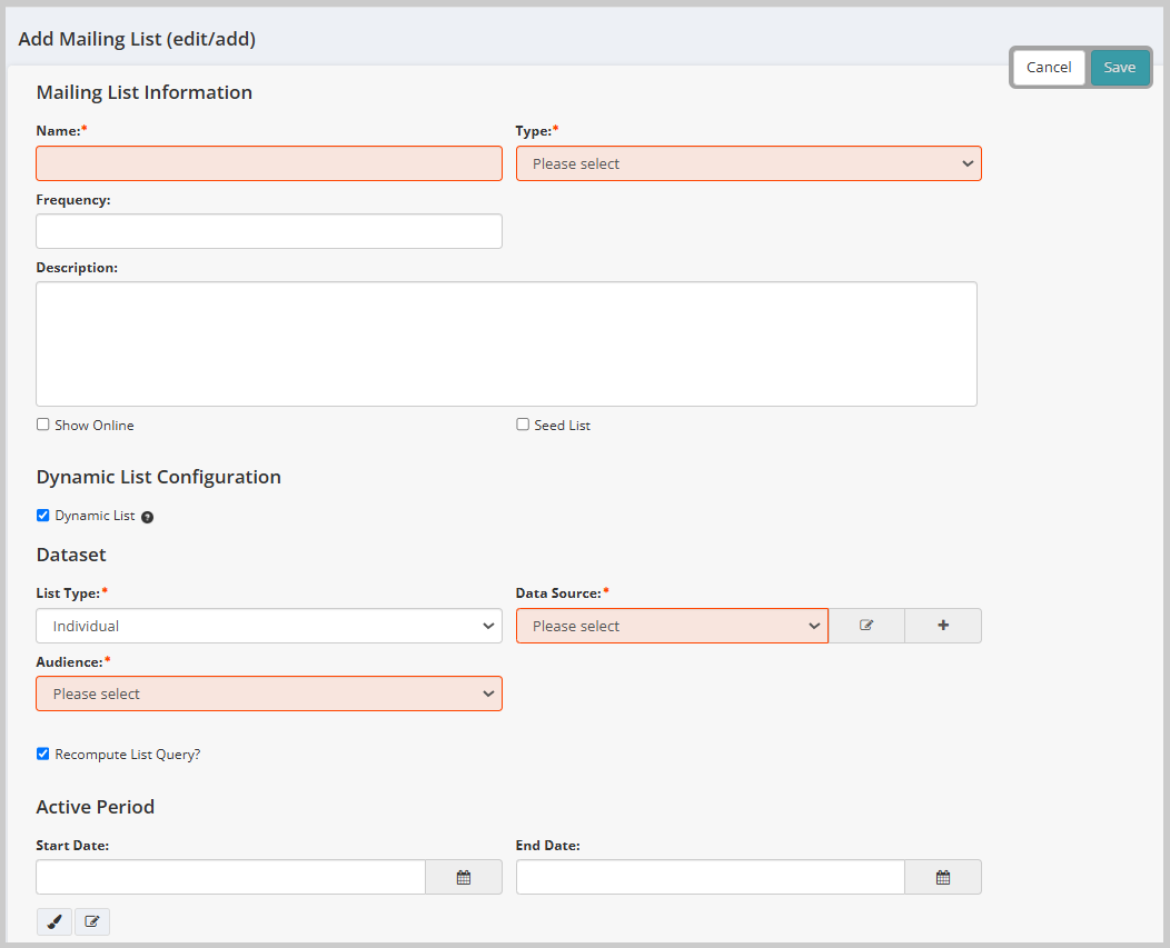 Dynamic Mailing List Functionality Overview – NetForum Support