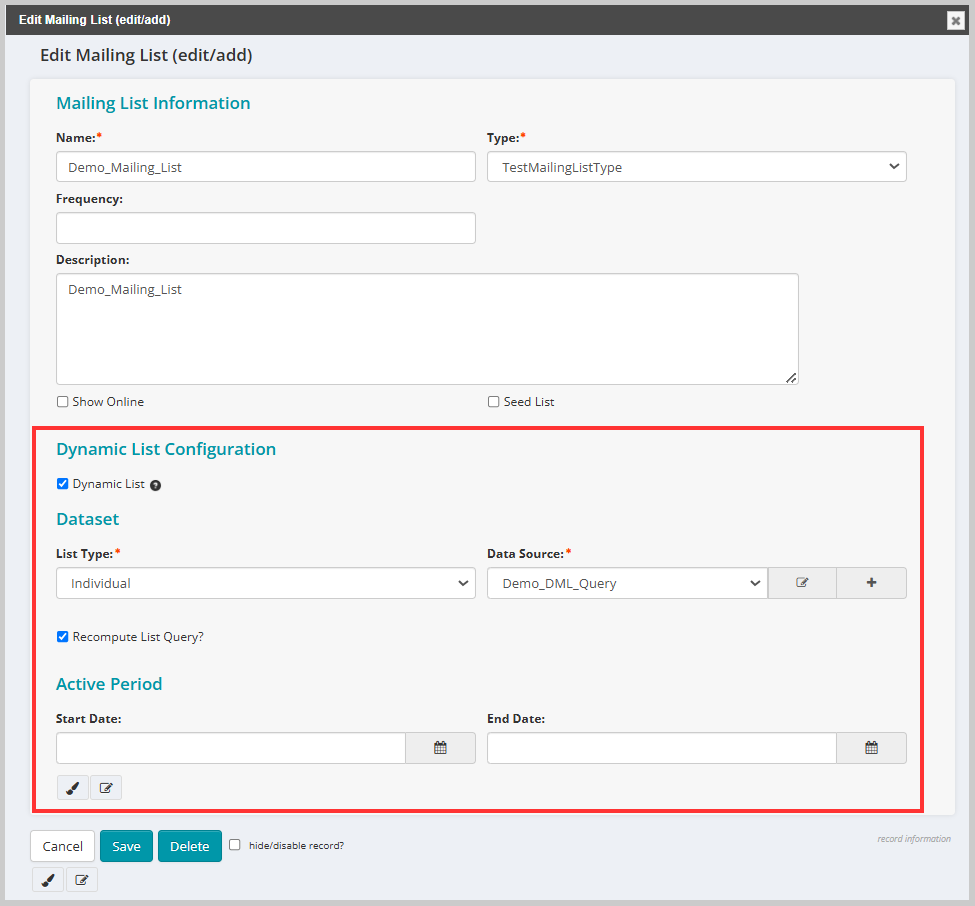 Dynamic Mailing List Functionality Overview – NetForum Support